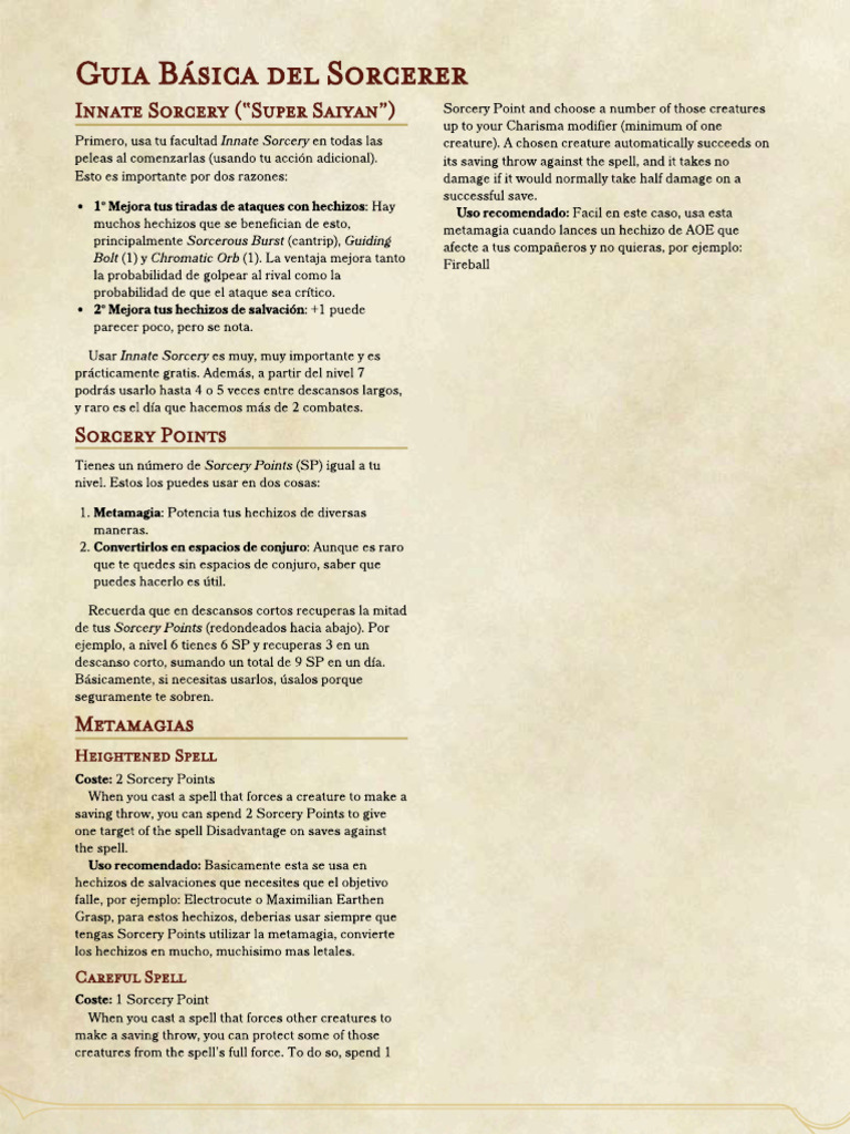 Guia Sorcerer | PDF
