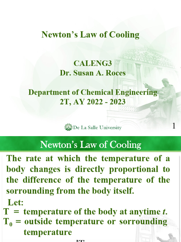 2.2 Newton's Law of Cooling (1) | PDF | Temperature | Thermometer
