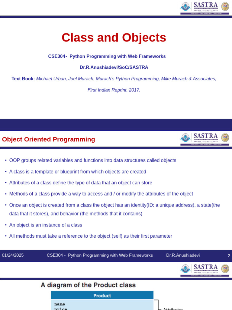 Python OOP: Classes and Objects Guide | PDF | Method (Computer ...