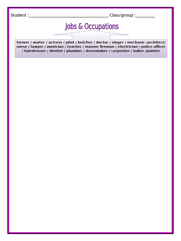 List of Occupations for Students | PDF