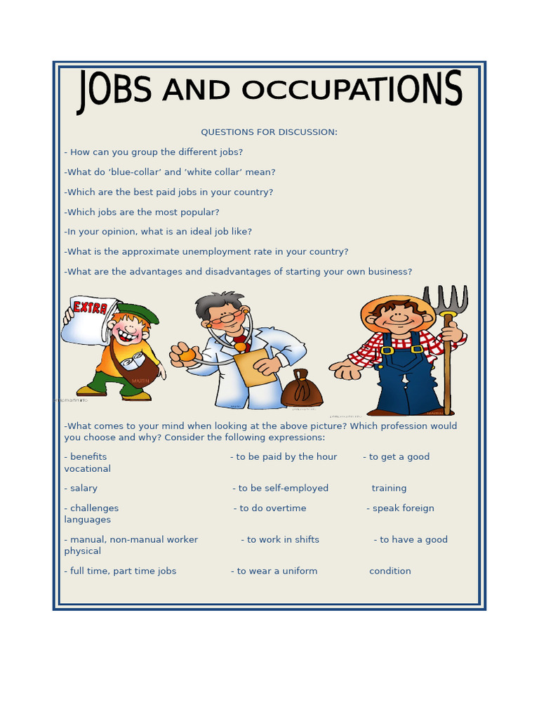 Jobs and Occupations Fun Activities Games | PDF | Salary | Labor