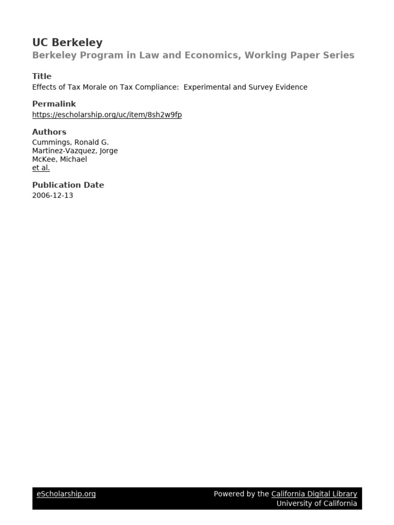 Tax Morale's Impact on Compliance | PDF | Taxes | Economic Inequality