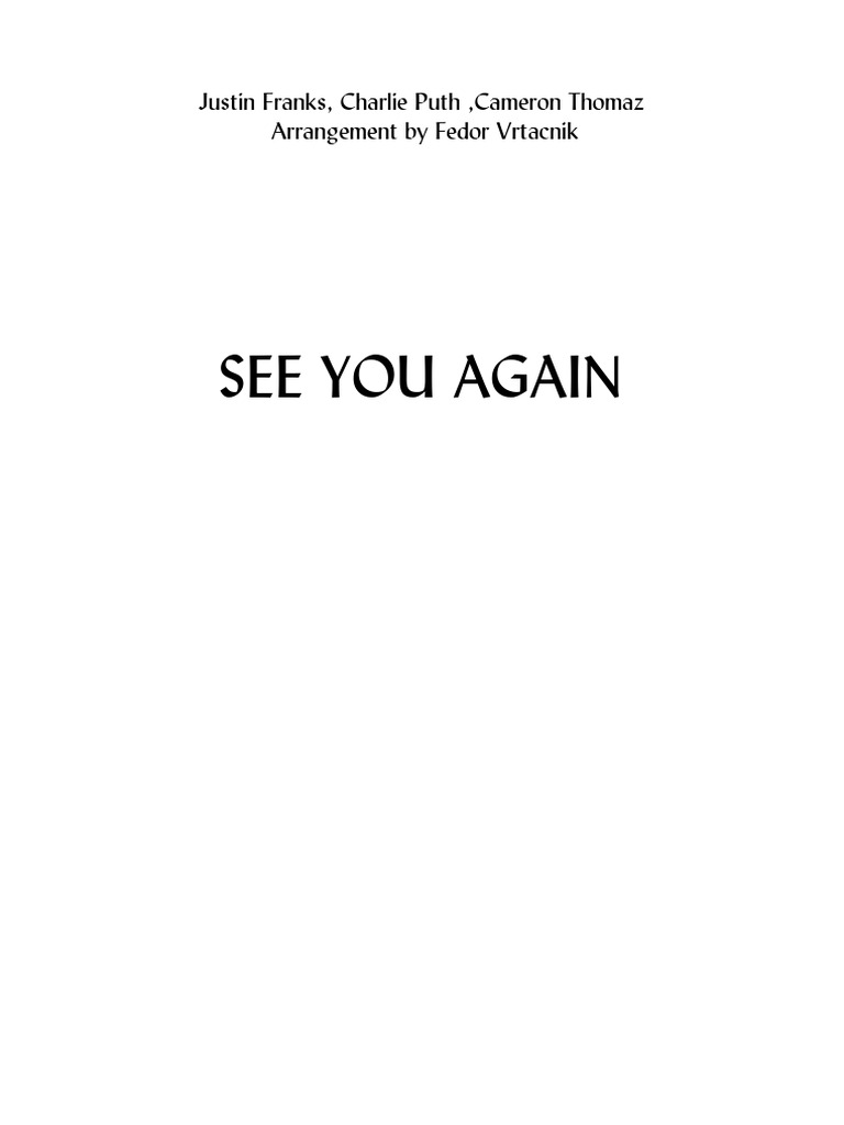 See You Again Pdf Conductor Pdf Classical Music Symphony Orchestras