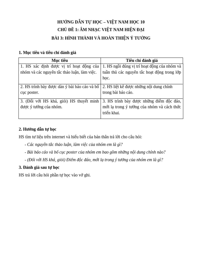 HDTH - Bài 3. Hình thành và hoàn thiện ý tưởng | PDF