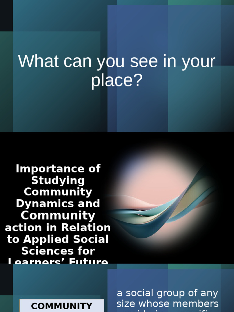Importance of Studying Community Dynamics and Community Action | PDF ...