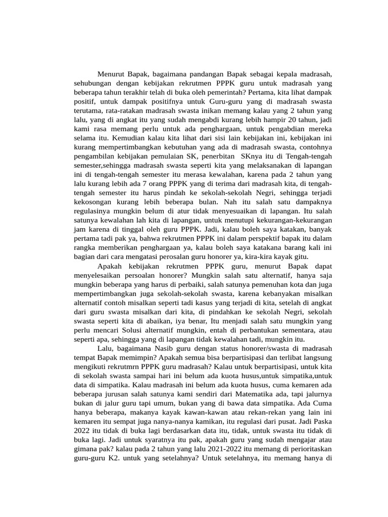 wawancara kimak | PDF