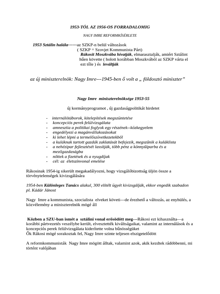 Nagy Imre Miniszterelnöksége | PDF