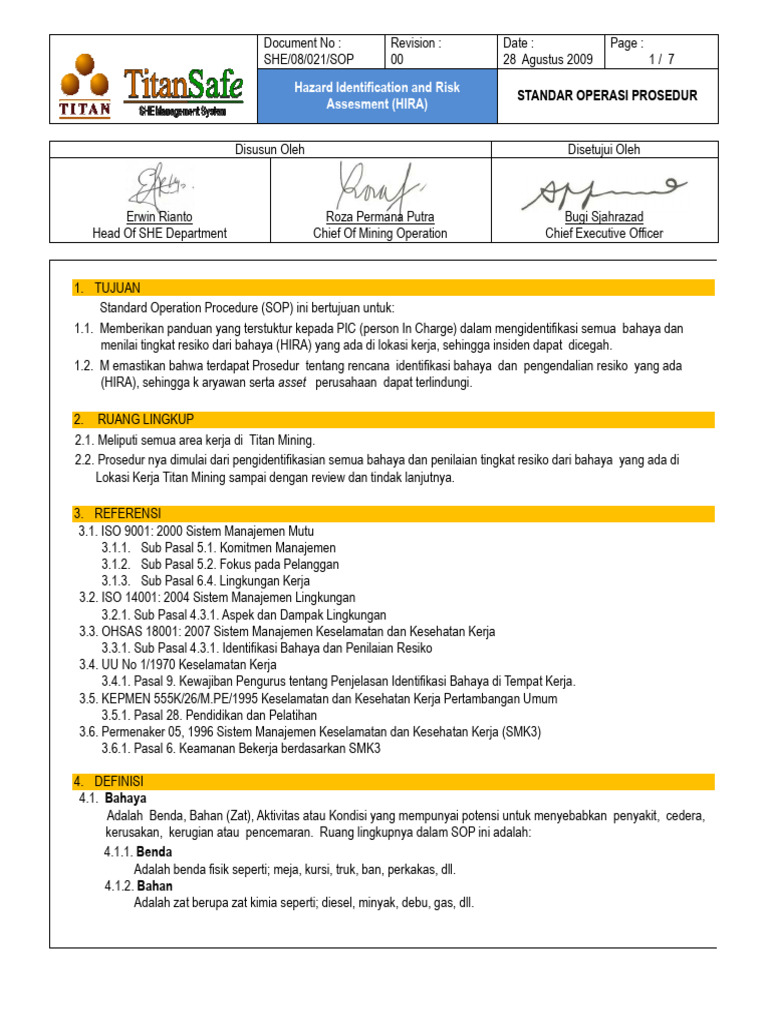 Sop She 08 021 Hira Rev1 | PDF