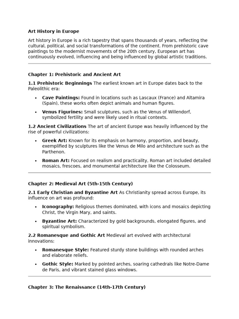 Art History in Europe | PDF | Baroque | Medieval Art