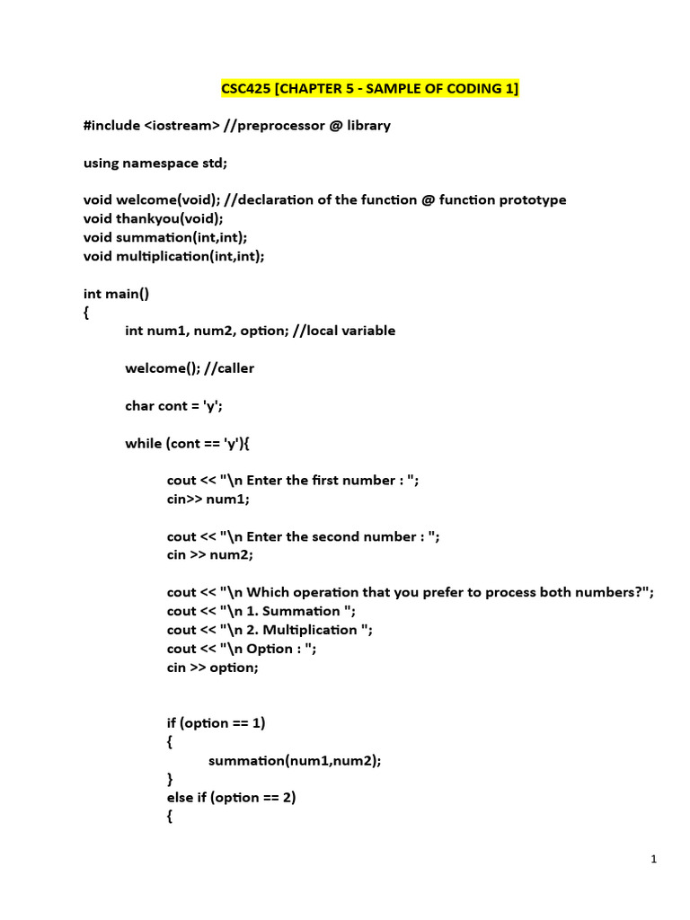 CSC425 Chapter5 VoidWithout WithParameter | PDF | Namespace | Computing
