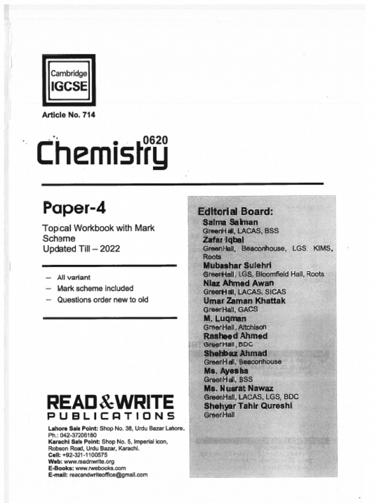 IGCSE Chemistry P4 Topical | PDF