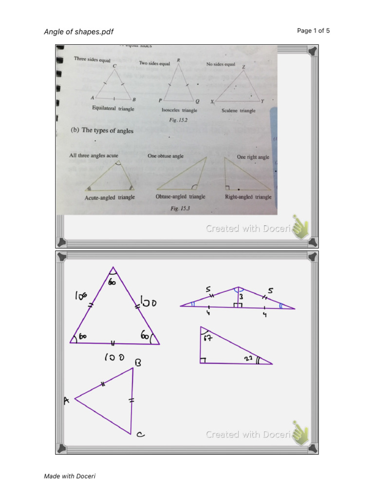 Types of Angle Shapes Explained | PDF
