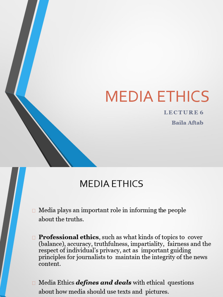 MEDIA ETHICS | PDF | News | Human Communication