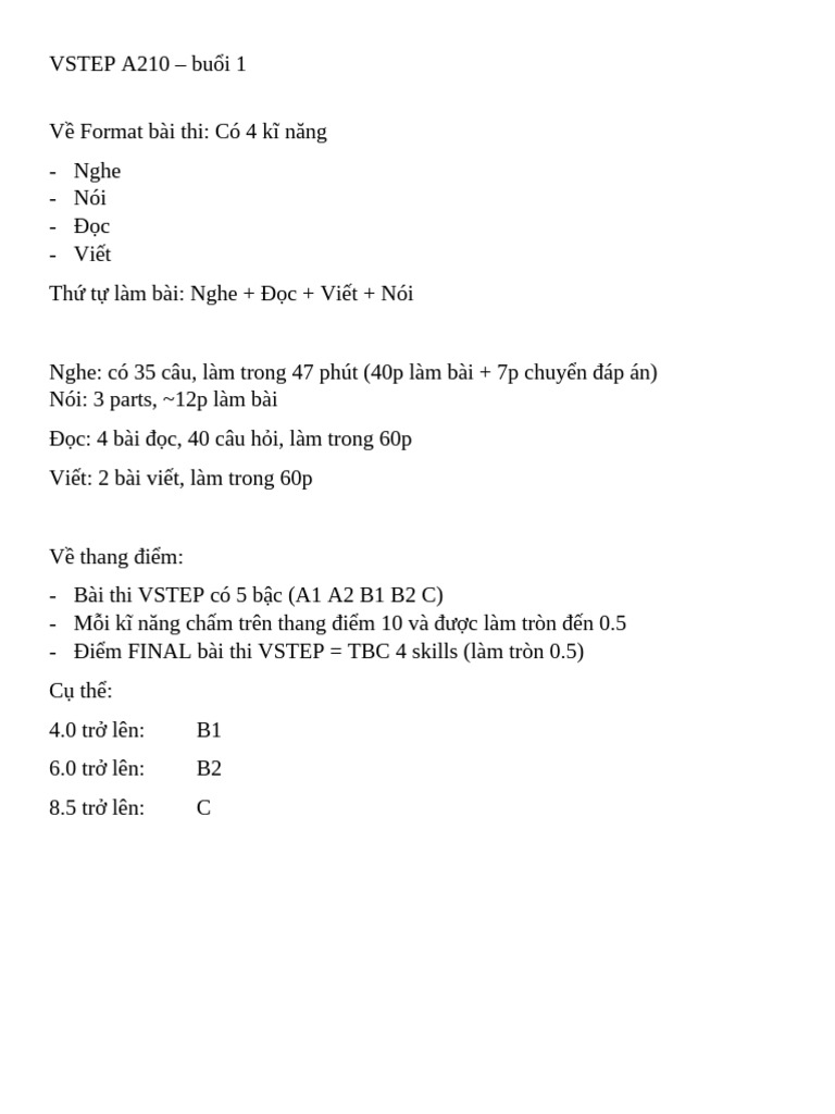 VSTEP A210 Bu I 1 | PDF
