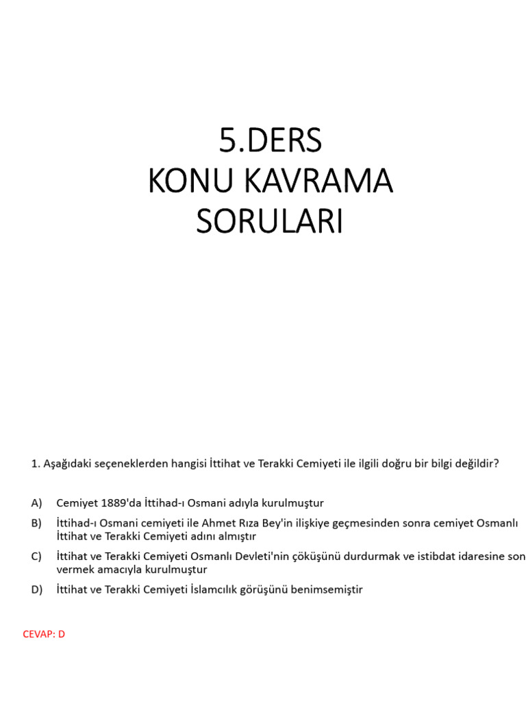 ATA 121 05 Ders Konukavrama Sorulari | PDF
