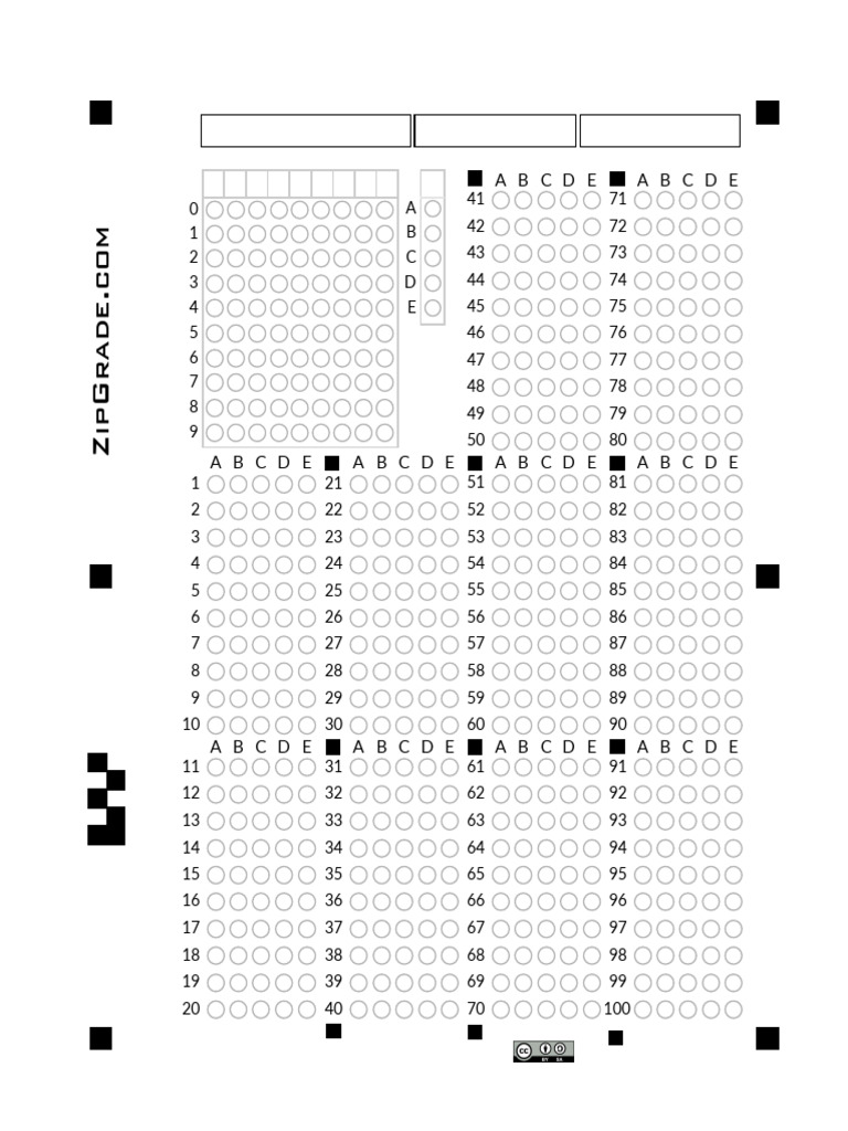 Answer Sheet(100 Item) | PDF | Writing Implements | Stationery
