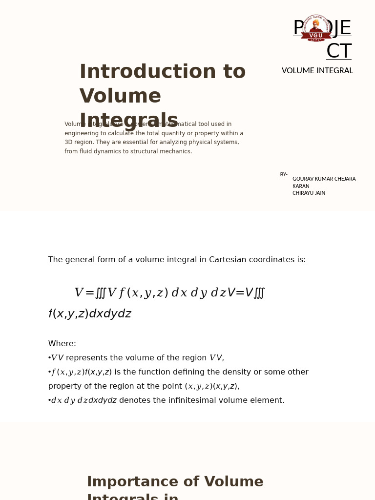 Introduction To Volume Integrals (Online) Edited | PDF | Coordinate ...