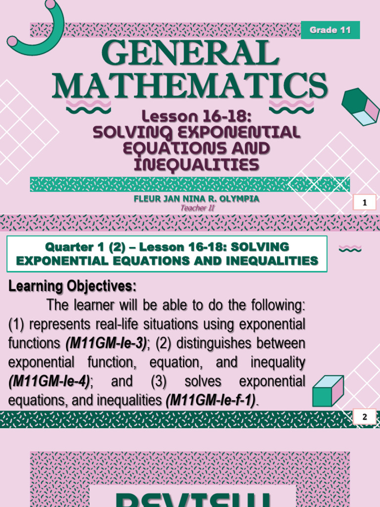Quarter 12 Week 5 - Gen Math Lesson 16 18 2024 | PDF | Inequality ...
