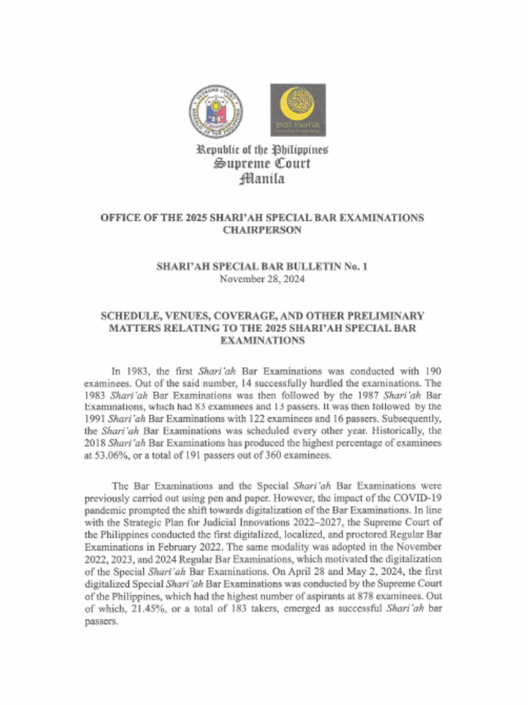 2025SSBE Bar Bulletin 1 | PDF