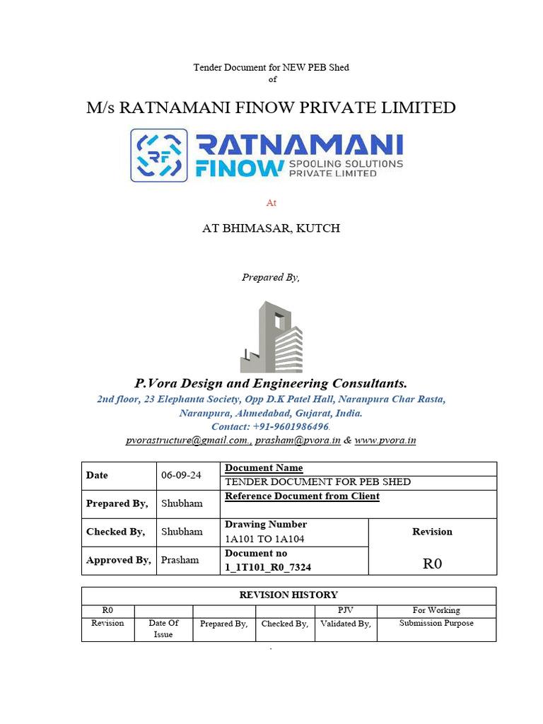 1 - 1T101 - R0 - 7324 - Tendor Document For RFSPL Proposed Peb Shed ...