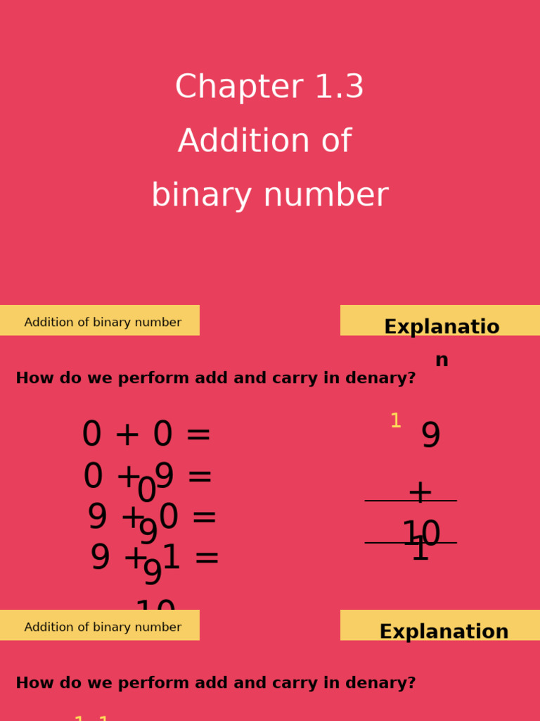 Chapter-1-Binary Addition and Shifting | PDF | Data Compression | Ascii