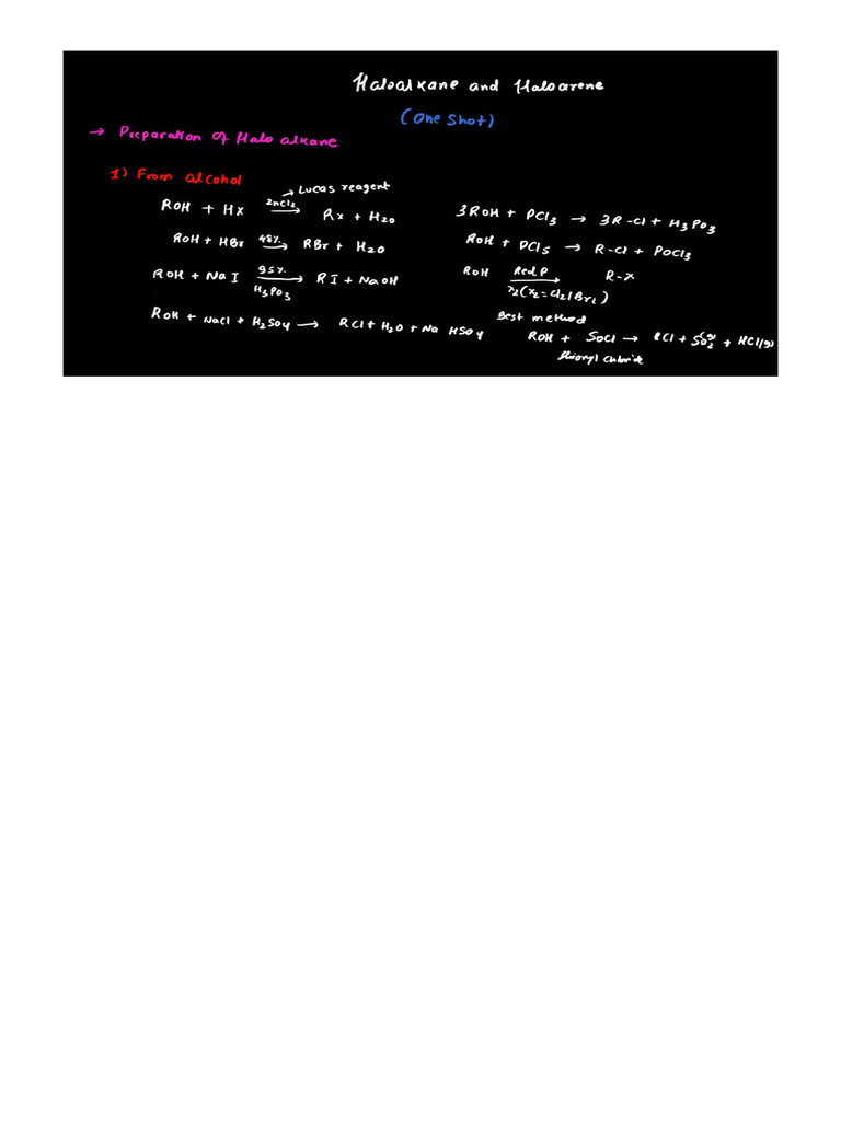 class 12 haloalkane and halo arene best notes ever | PDF