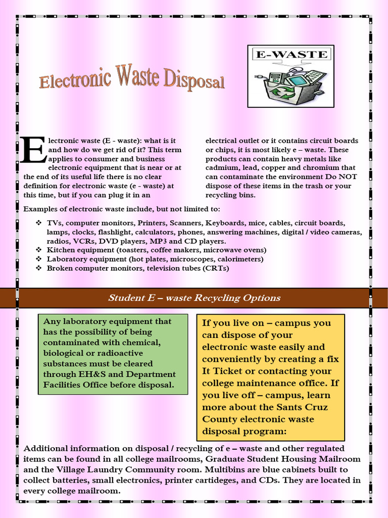 E - Waste Disposal | PDF