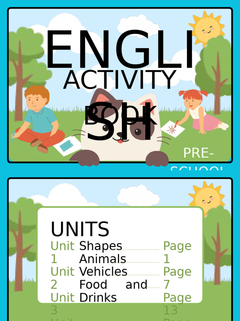 English Activity Book for Pre-School in Turquoise Orange Cute Style ...