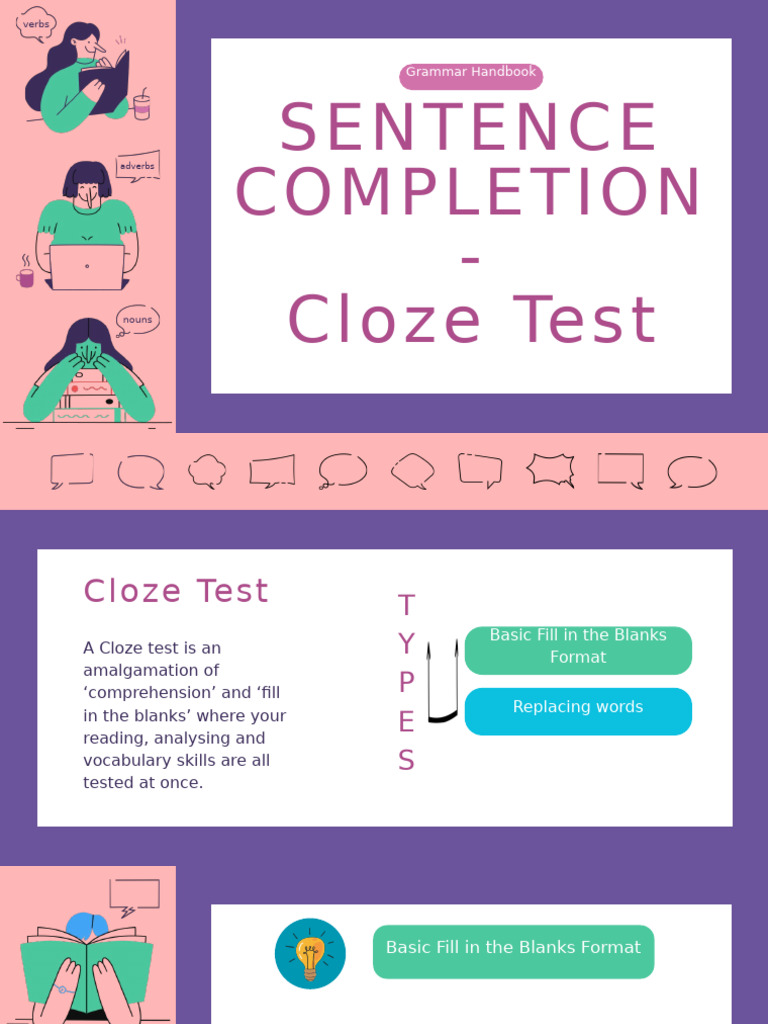 Unit 3 Sentence Completion Cloze Test Lecture 11 | PDF | Adverb ...