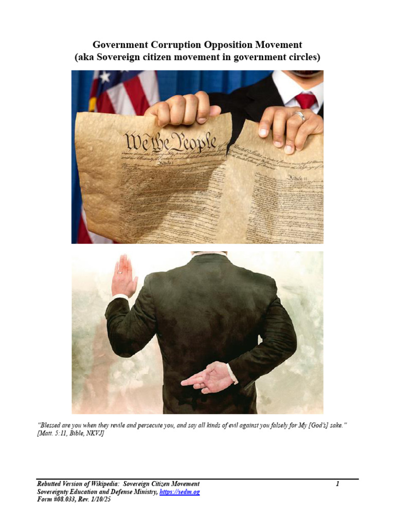Government Corruption Opposition Movement (Aka Sovereign Citizen ...