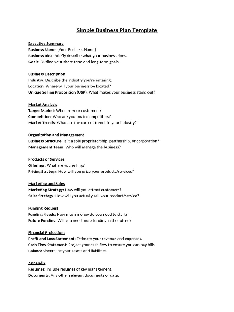 Simple Business Plan Template | PDF