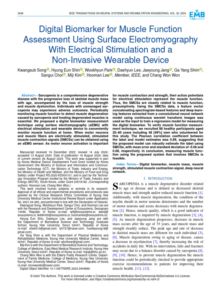 Digital Biomarker For Muscle Function Assessment Using Surface ...