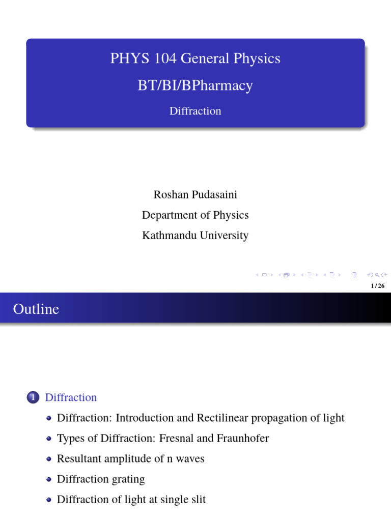 Diffraction | PDF | Diffraction | Wavelength