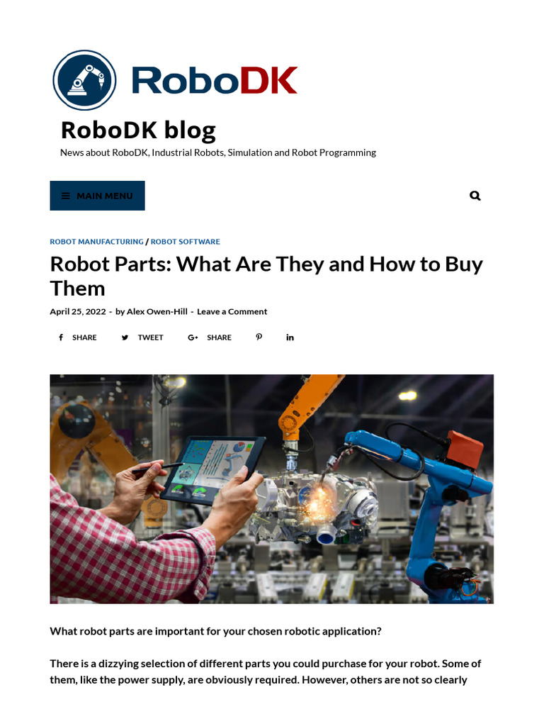 Robot Parts What Are They and How To Buy Them - RoboDK Blog | PDF | Robot | Robotics