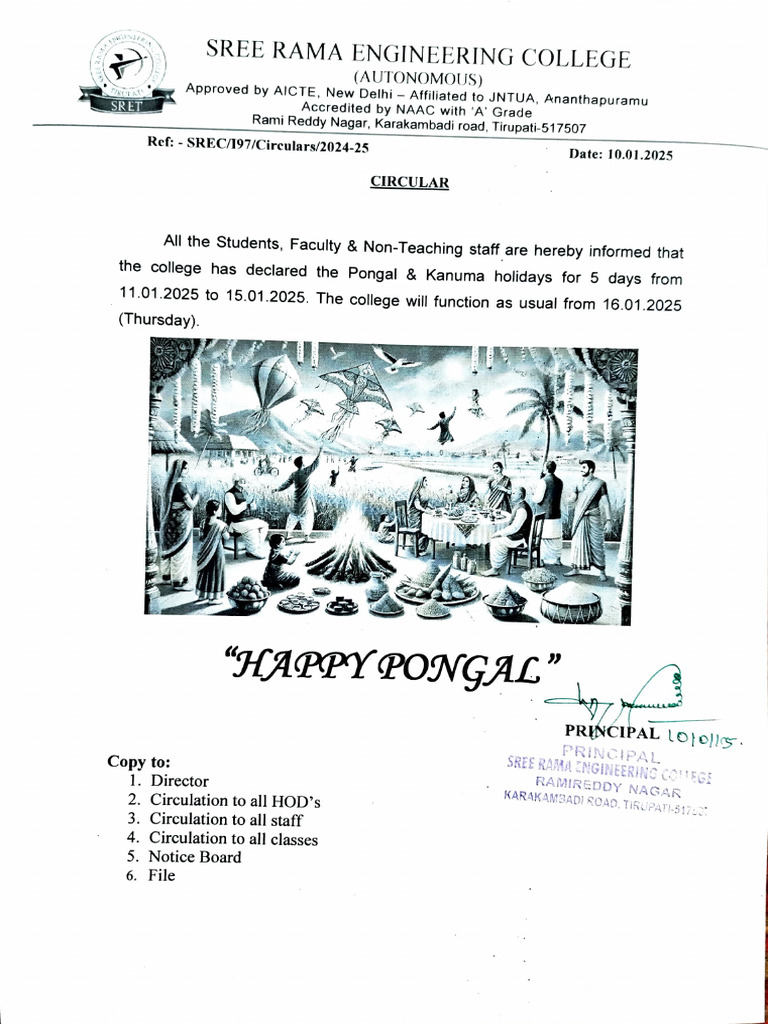 pongal holidays | PDF