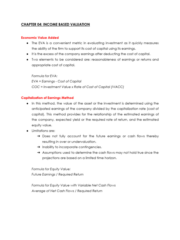 Income Based Valuation | PDF