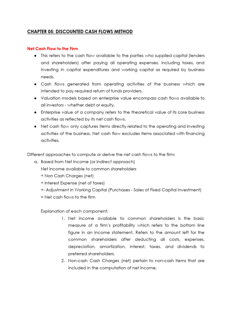 Discounted Cash Flows Method Pdf Financial Services Private Sector