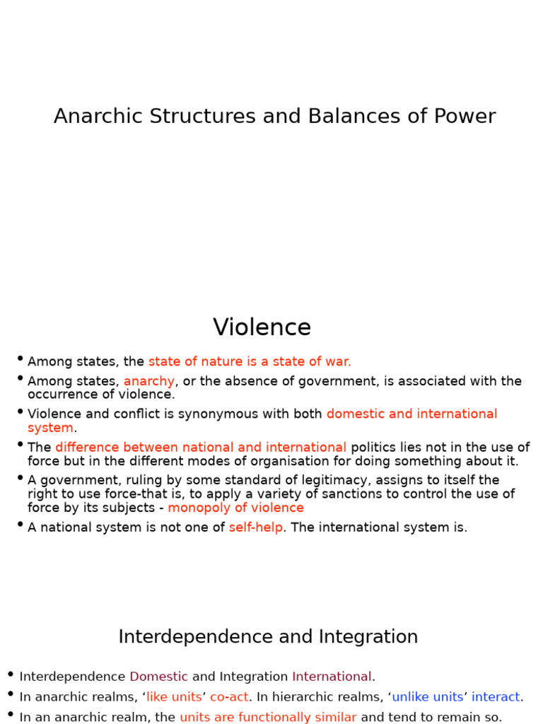 Anarchy Balance of Power | PDF | International Relations | Political ...