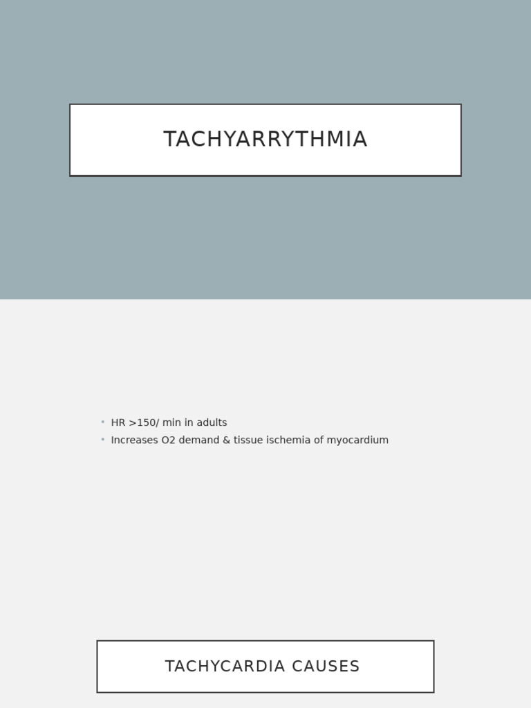 Understanding Tachyarrhythmia Causes & Management | PDF