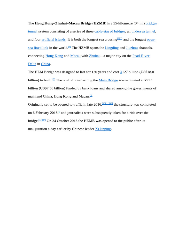 Hong Kong-Zhuhai-Macau Bridge HZMB | PDF