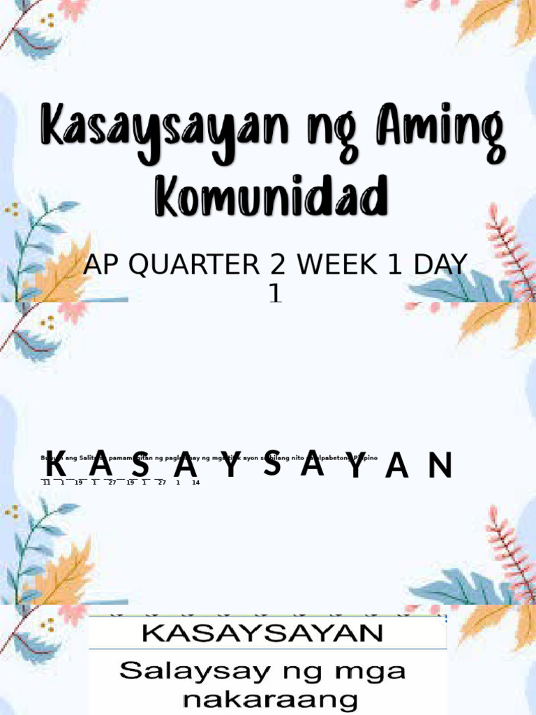 AP Quarter 2 Week 1 Day 1 | PDF