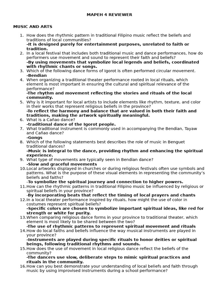 MAPEH-REVIEWER | PDF | Dances | Rhythm