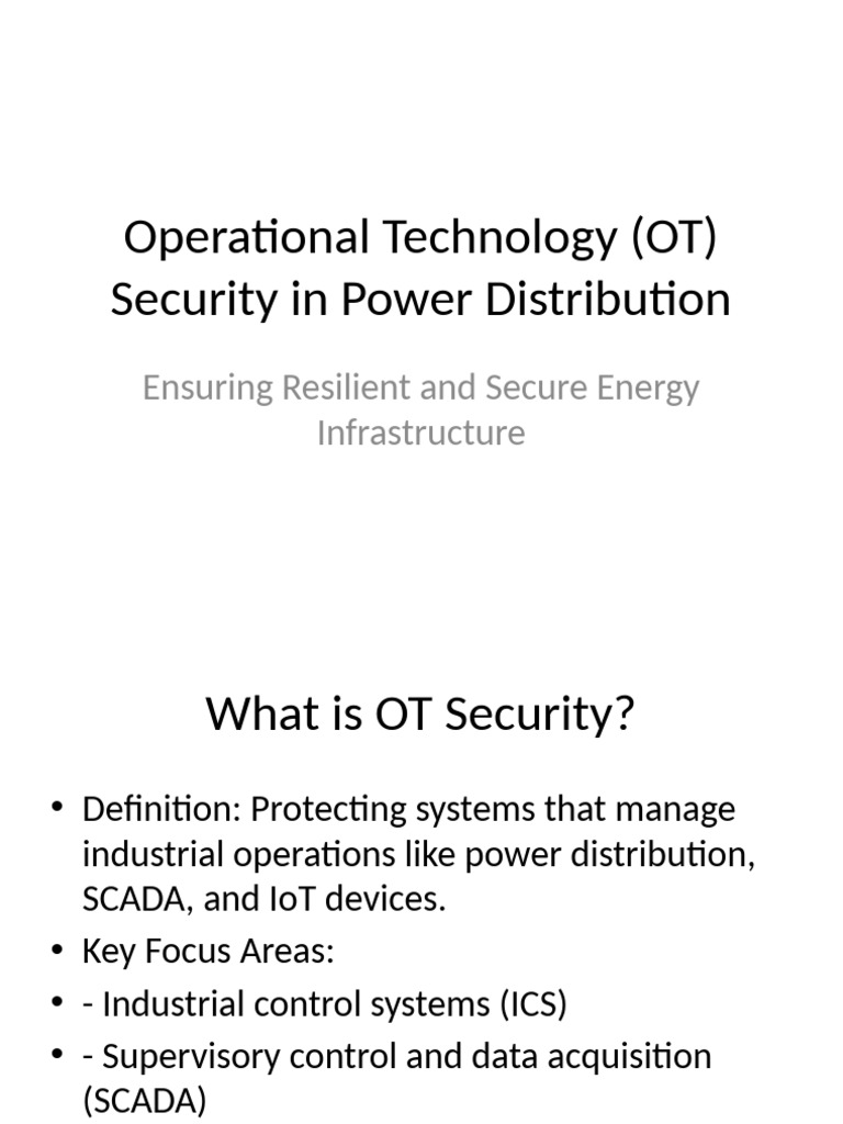 OT Security in Power Distribution Systems | PDF | Computer Security ...