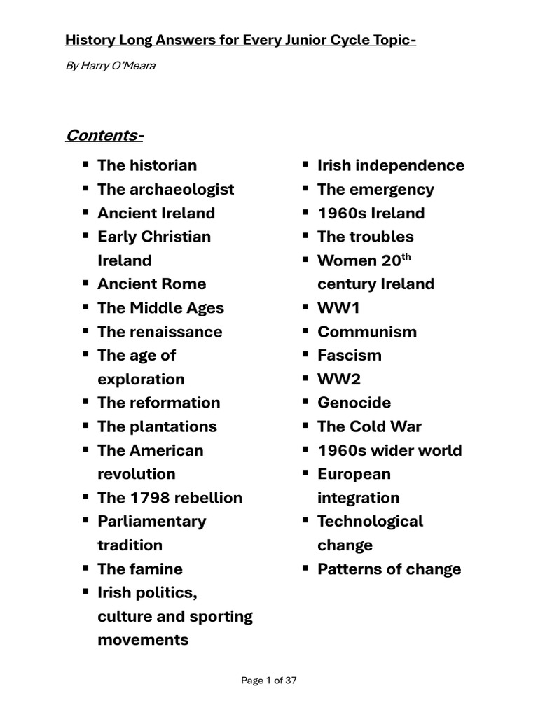 Junior Cycle History Guide | PDF | Unionism In Ireland | Irish Nationalism