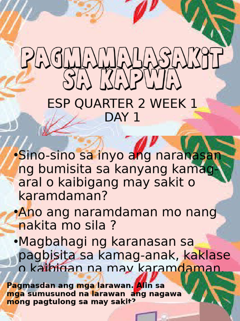 Esp Quarter 2 Week 1 Day 1 | PDF