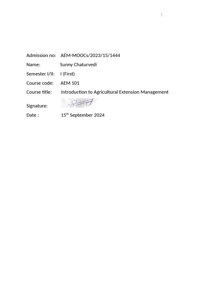 Assignment MANAGE- AEM 101 | PDF | Agriculture | Food Industry