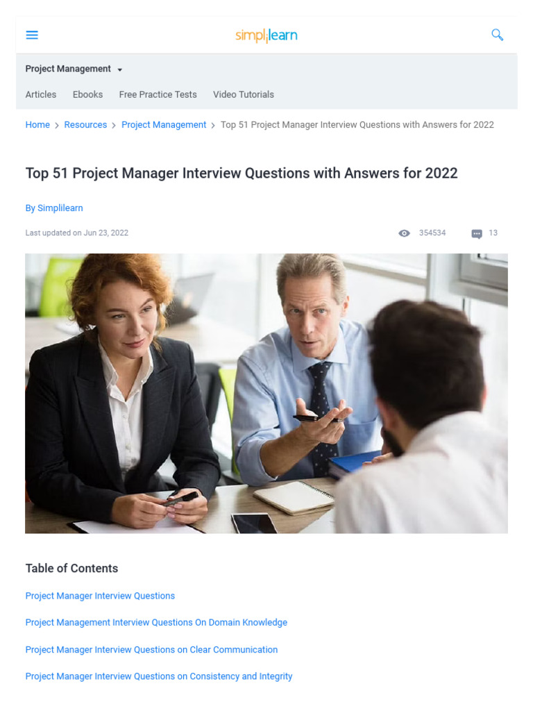 Top 51 Project Manager Interview Questions With Answers For 2022 ...