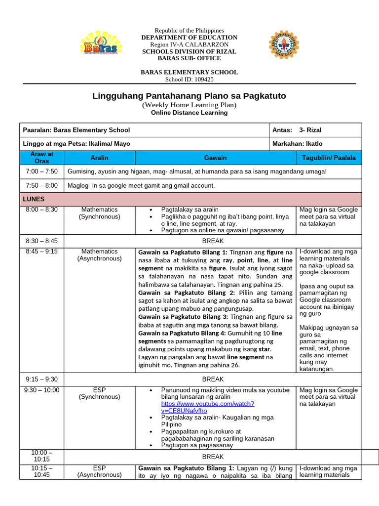 ODL - WHLP May Week 1 | PDF