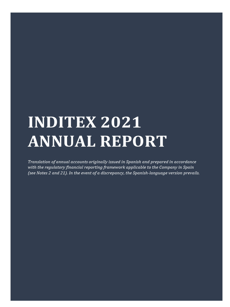 Annual Accounts Inditex Sa | PDF | Equity (Finance) | Expense