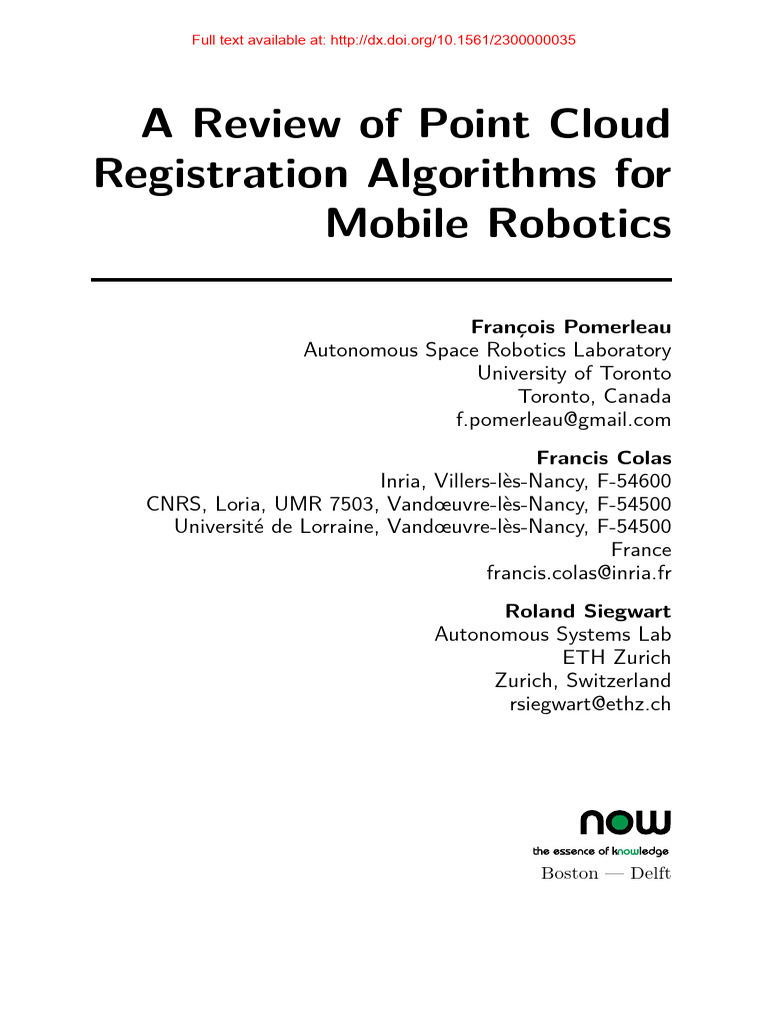 6 - A Review of Point Cloud Registration Algorithms For Mobile Robotics ...